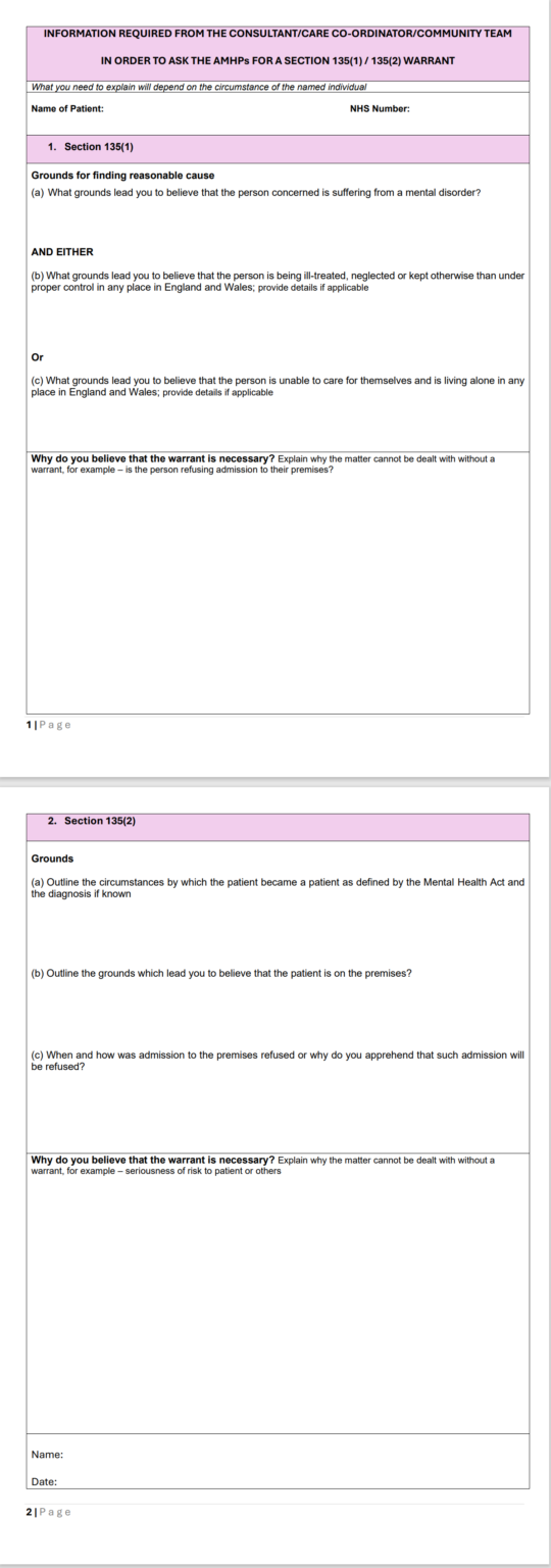 Section 135 Mental Health Act (1983) policy – Rotherham Doncaster and ...